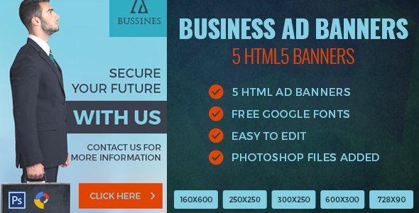 Business - HTML5 Ad Banner by Exe-Design | CodeCanyon